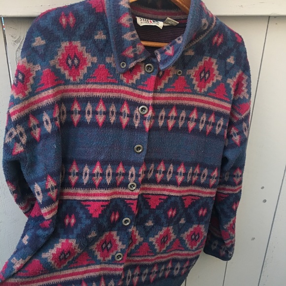 stefano | Jackets & Coats | Vintage Aztec Stefano Womens Button Down ...